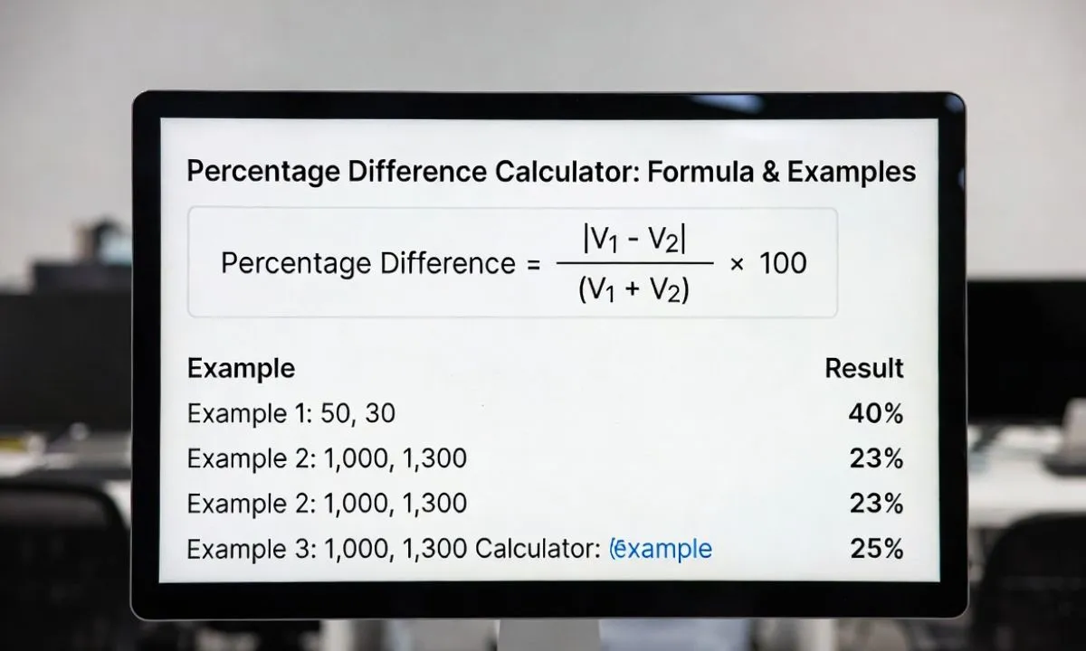 Percentage Difference Calculator – No Login, 100% Free